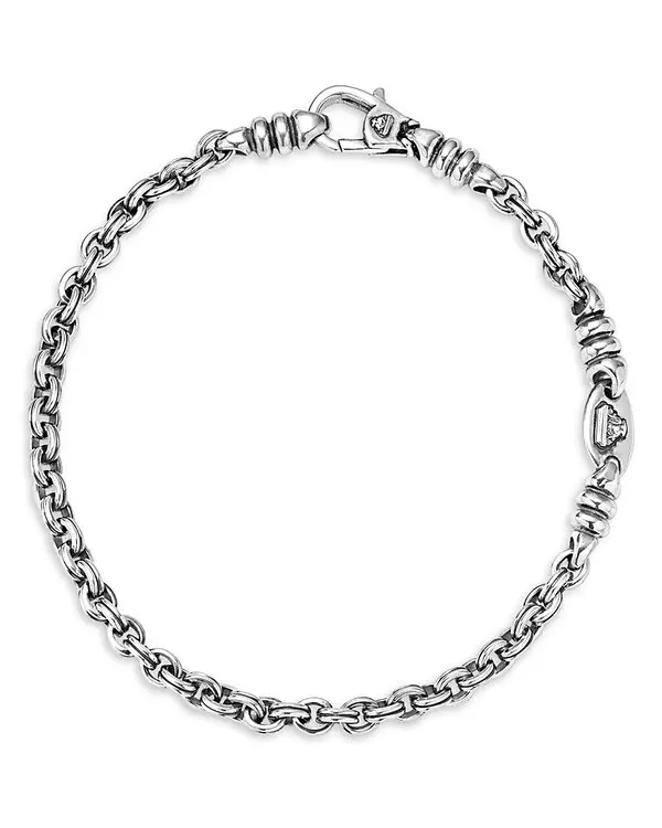Lagos Sterling Anthem Double Link Caviar Chain Bracelet - Silver
