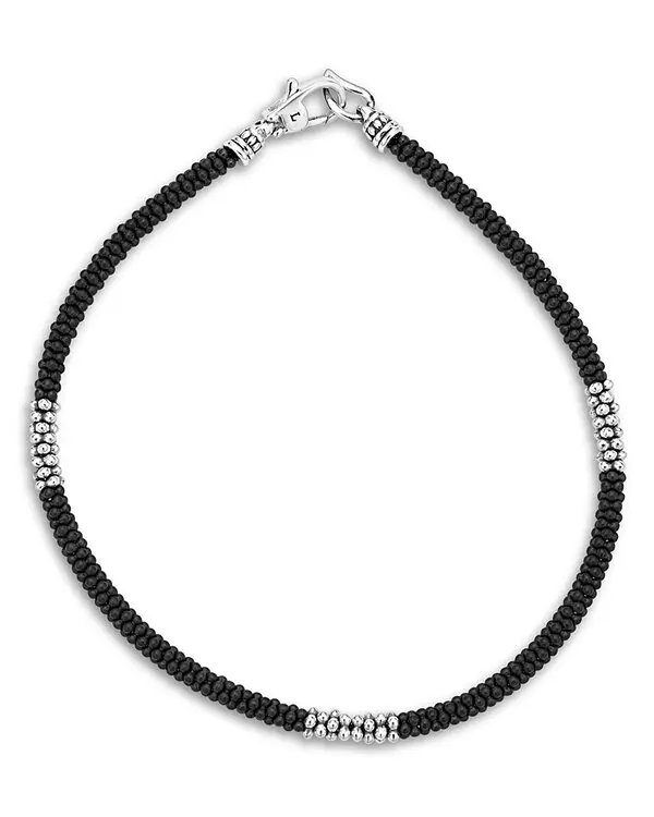 Lagos Sterling Silver Anthem Black Beaded Bracelet - Black/silver