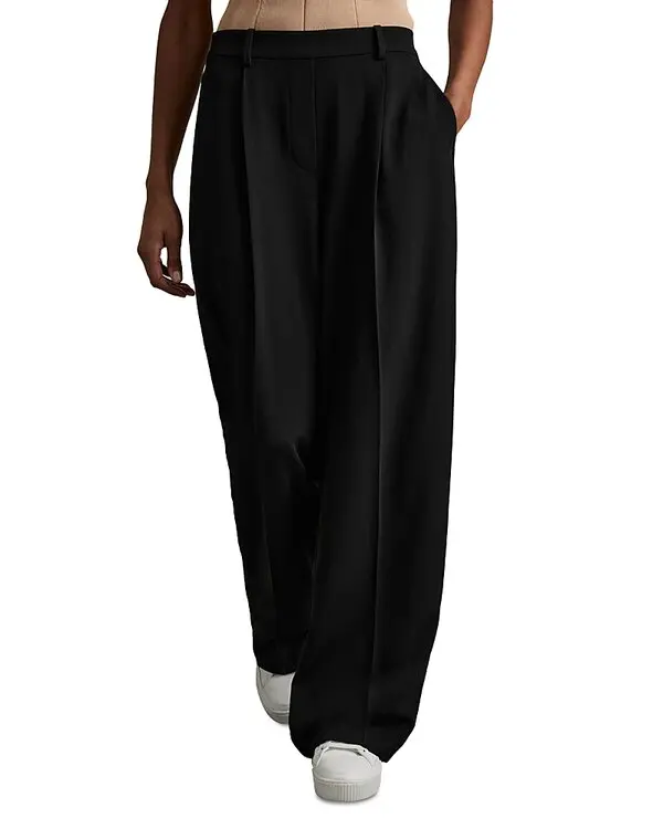 REISS Eden Wide-leg Trousers - Black