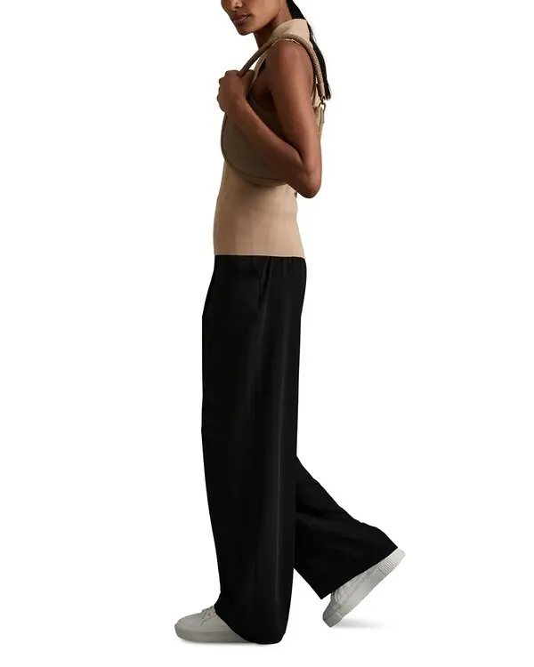 REISS Eden Wide-leg Trousers - Black