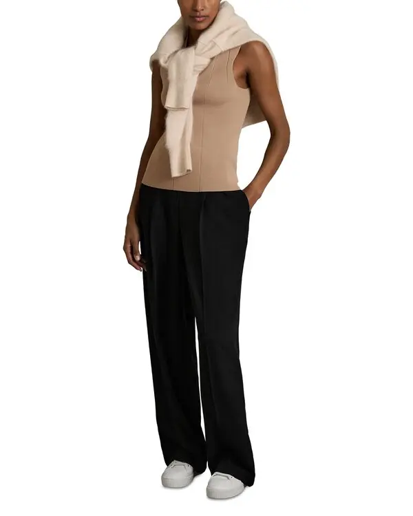 REISS Eden Wide-leg Trousers - Black