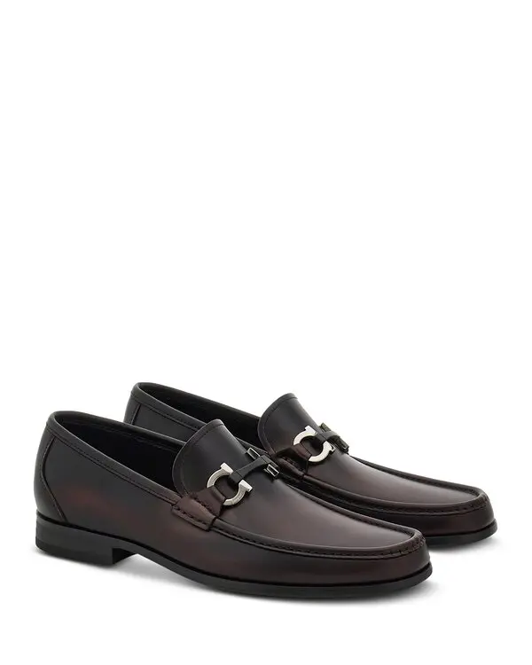Ferragamo Gancini Leather Loafers In Cordovan - 50% Off  display picture 2