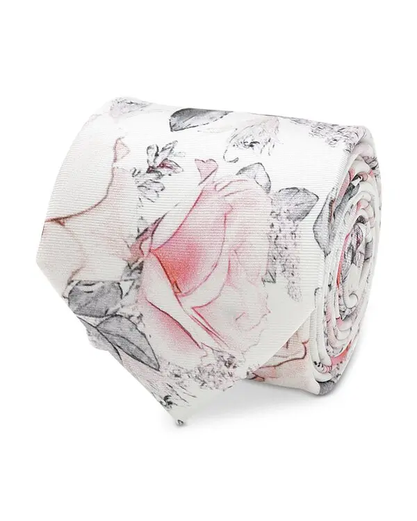 CUFFLINKS, INC. Painted Floral Silk Tie - Grey