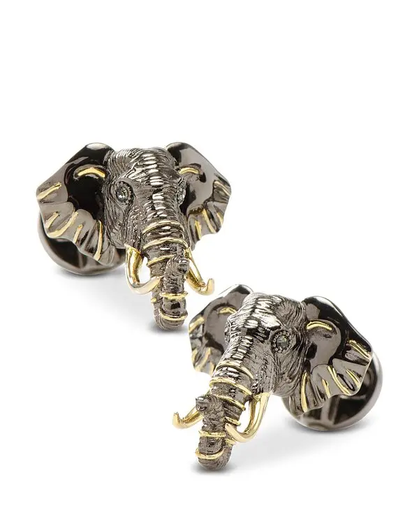 CUFFLINKS, INC. Sterling And 14k Gold Elephant - Silver