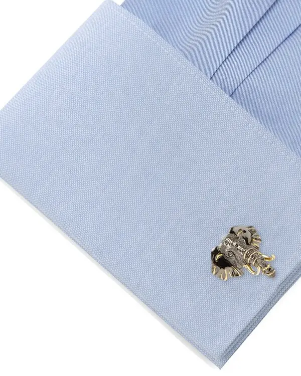 CUFFLINKS, INC. Sterling And 14k Gold Elephant
