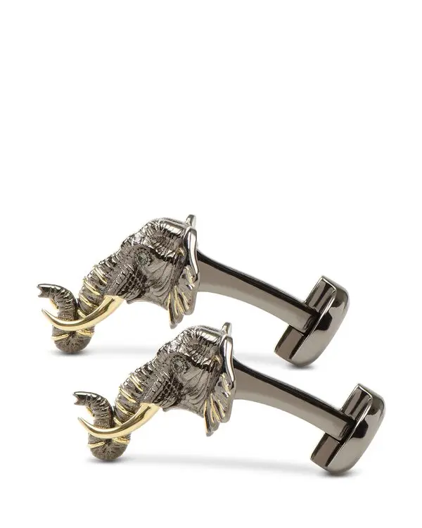 CUFFLINKS, INC. Sterling And 14k Gold Elephant