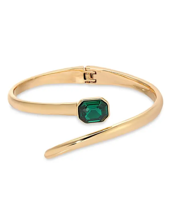 Ettika Color Stone Cuff Bracelet - Gold/green
