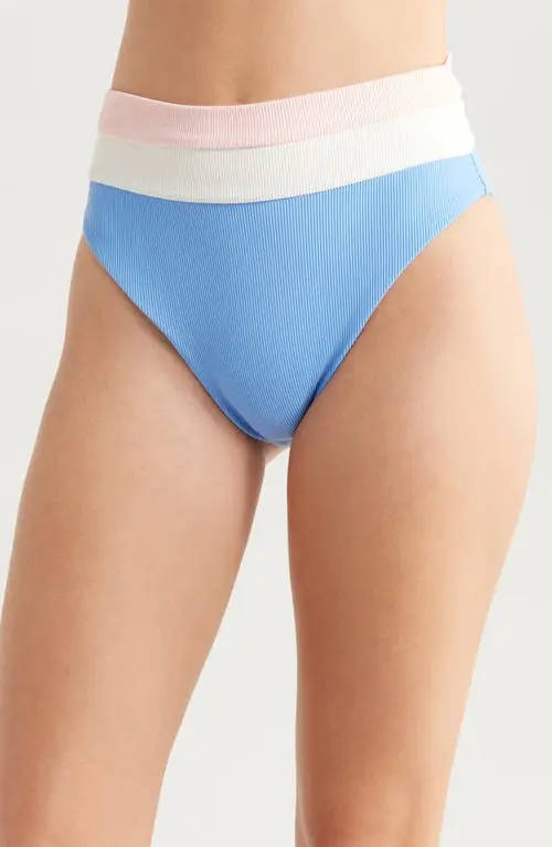 Beach Riot Heidi High Waist Bikini Bottom - Alps Color Block