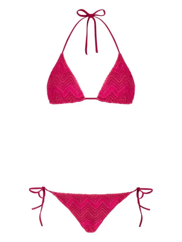 Missoni Zigzag Knit Bikini Set - Purple