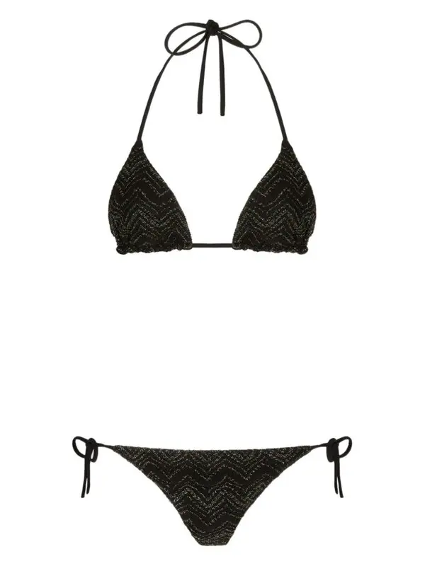 Missoni Zigzag-knit Bikini Set - Black
