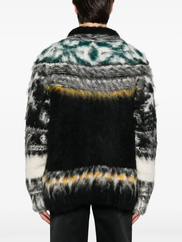 Sacai Pattern Intarsia-knit Hoodie
