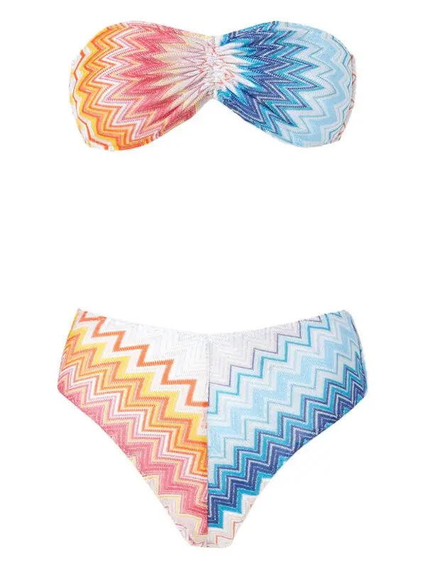 Missoni Zigzag-knit Bikini Set - Blue