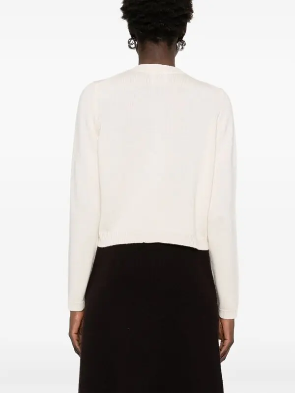 ALLUDE Floral-appliqué Cardigan
