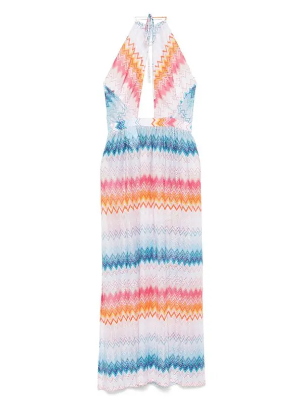 Missoni Zigzag Lamé Maxi Dress - Blue