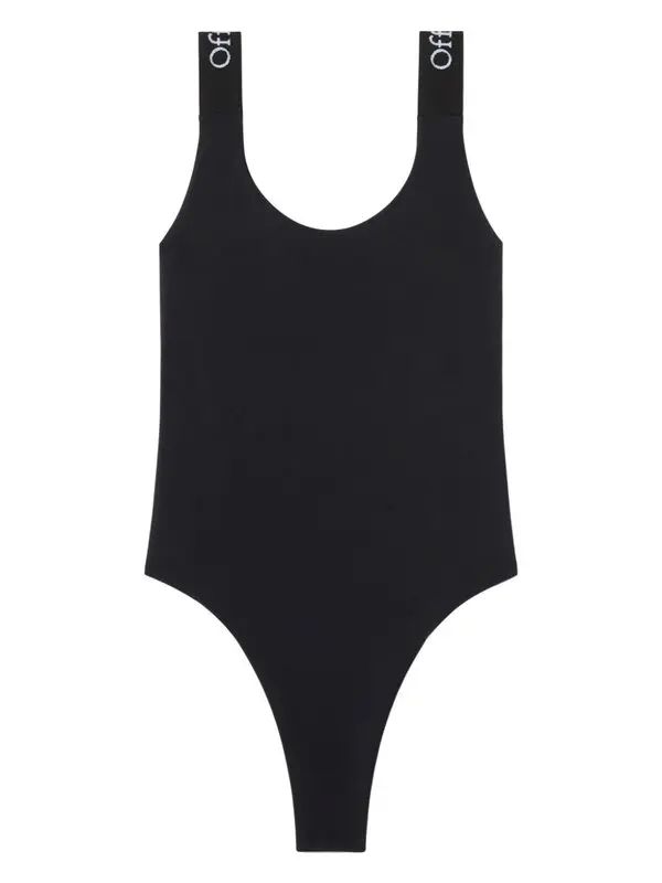 Off-White Logo-band Swimsuit - Black