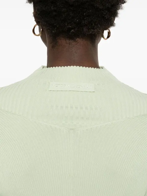 Victoria Beckham Ribbed High Neck Top