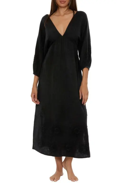 Trina Turk Serene Cotton Cover-up Maxi Dress - Black