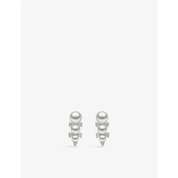 Yoko London Akoya Pearl And Diamond Stud Earrings - White Gold
