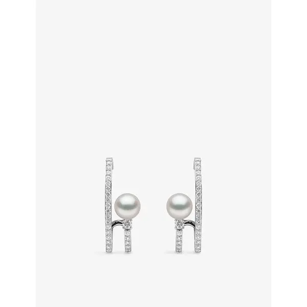 Yoko London 18ct White-gold Diamond And Akoya Pearl Earrings - White Gold