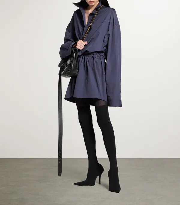 Balenciaga Cotton Mini Shirt Dress