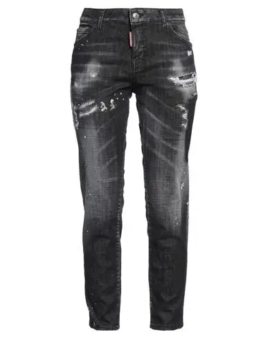 Dsquared2 Skinny Jeans With Leather Trims