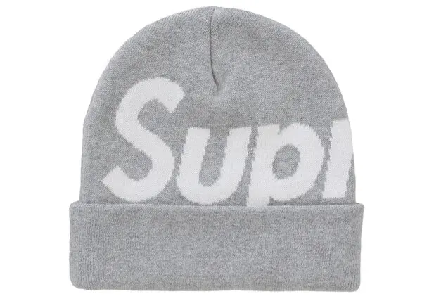 Supreme Big Logo Beanie - Ash Grey