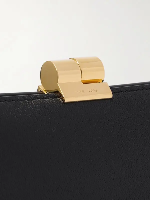 The Row Amazon Leather Clutch - Black | Editorialist