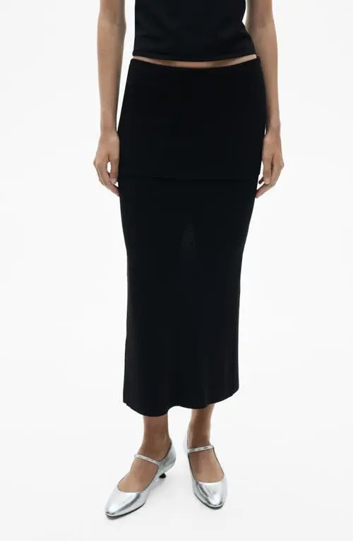 Mango Ribbed Midi Skirt