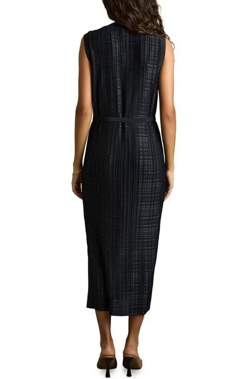 REISS Jules Sleeveless Textured Midi Dress