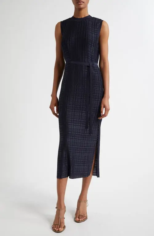 REISS Jules Sleeveless Textured Midi Dress
