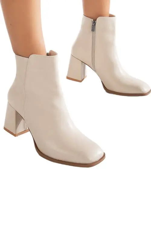 FOREVER & ALWAYS SHOES Nadine Ankle Boots - Beige