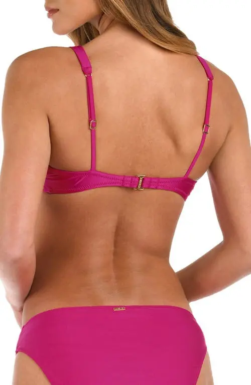 L'Agence Lexie Metallic Bikini Top - Fuchsia