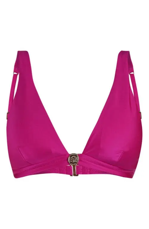 L'Agence Lexie Metallic Bikini Top - Fuchsia