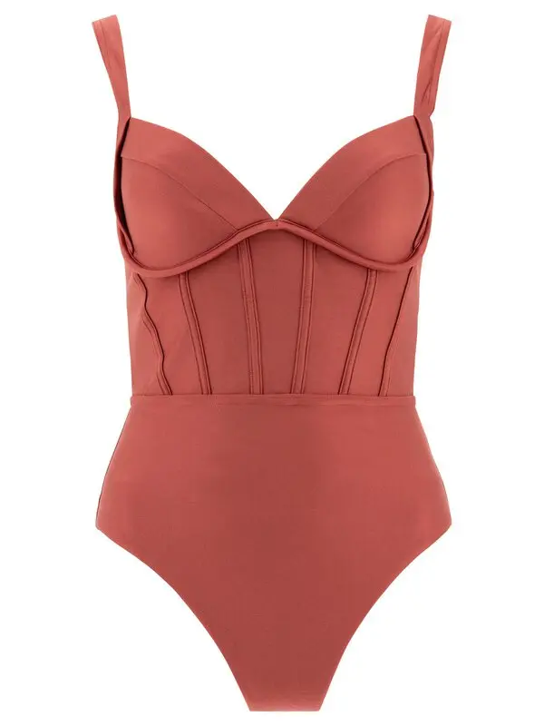 Zimmermann Acacia Corset Swimsuit - Pink