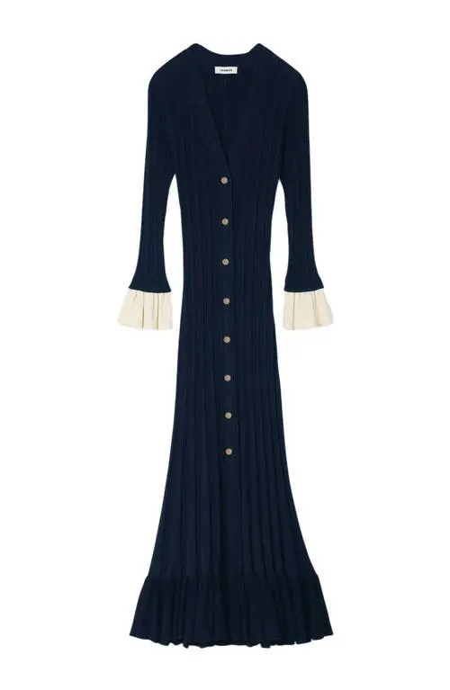 Sandro Knit Midi Dress - Navy Blue