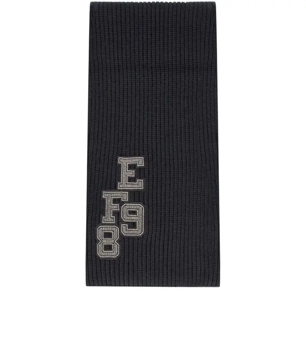Elisabetta Franchi Ribbed Scarf - Black