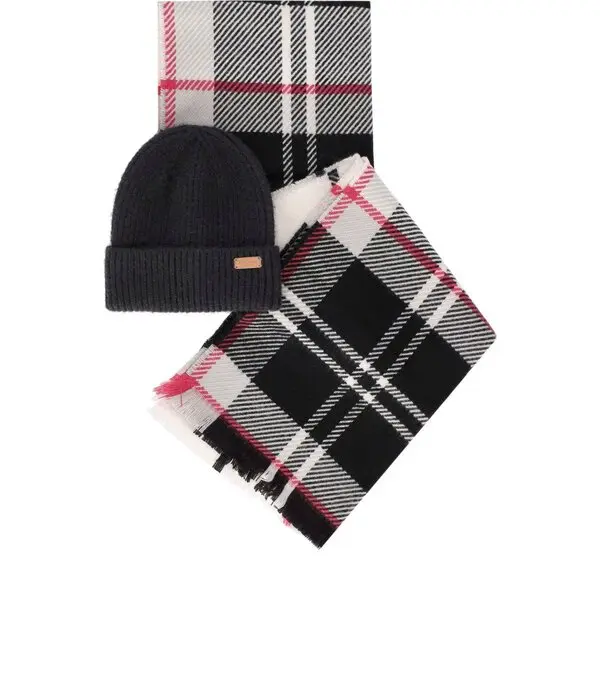 Barbour Beanie And Scarf Set - Black