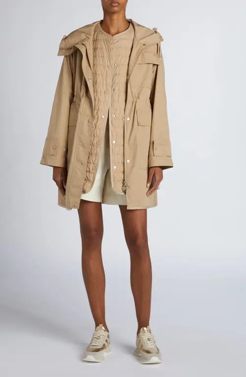 Moncler Meudon Long Parka - Beige