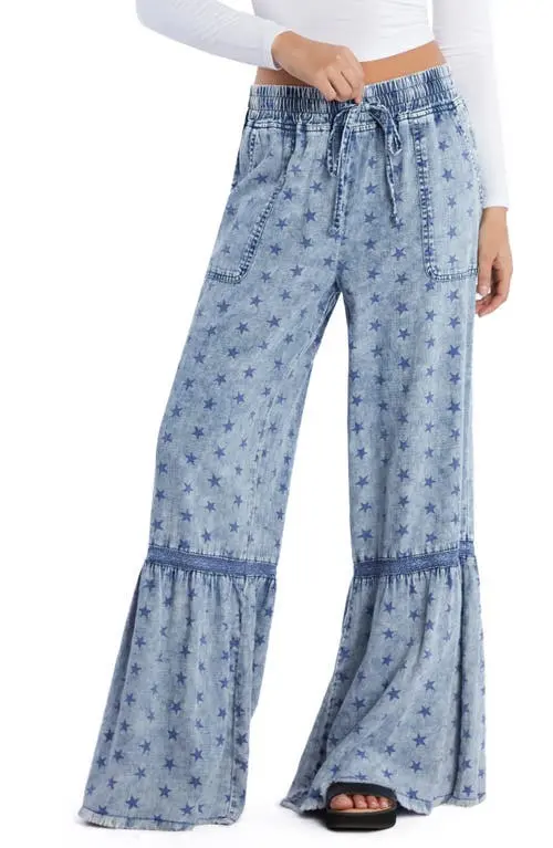 BILLY T Drawstring Waist Tiered Denim Pants - Star Rizz