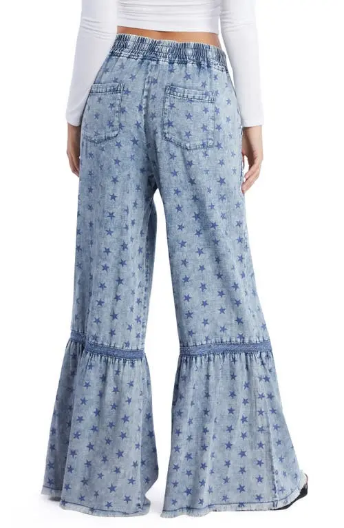 BILLY T Drawstring Waist Tiered Denim Pants - Star Rizz