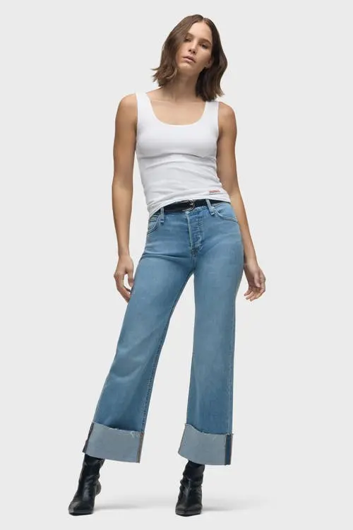 Hudson Jeans Rosie High-rise Wide Leg Ankle Jean - Oak