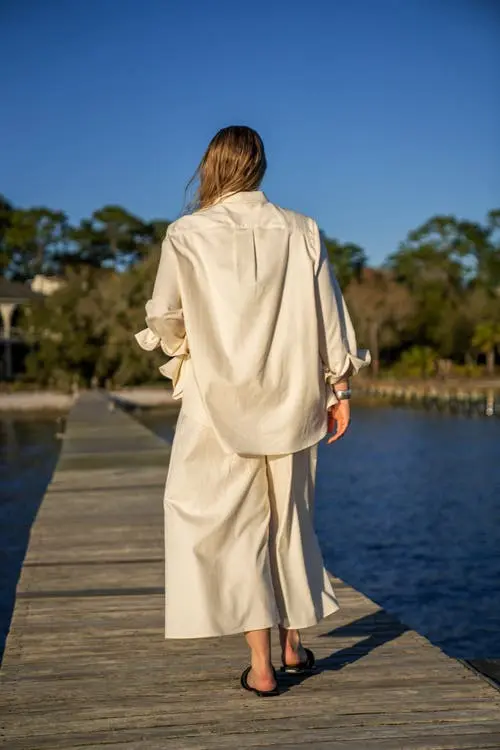ANSEA The Twill Wide Leg Pant