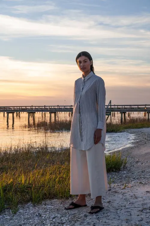 ANSEA The Twill Wide Leg Pant