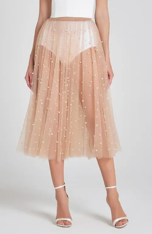 NADINE MERABI Blake Embellished Midi Skirt
