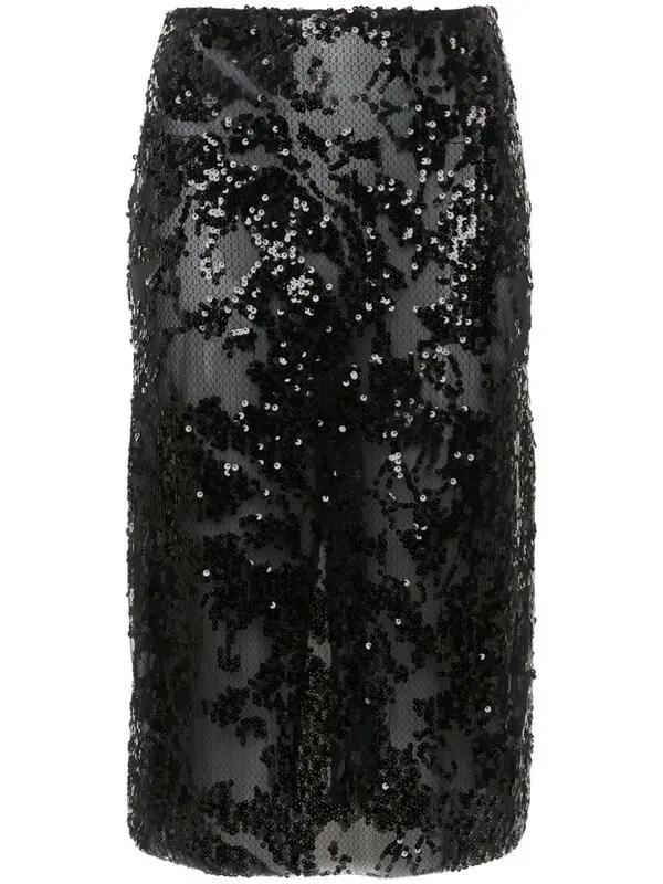 Victoria Beckham Sequin-embellished Midi Skirt