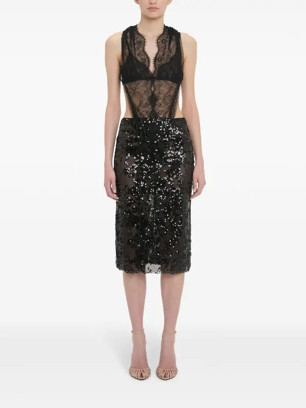 Victoria Beckham Sequin-embellished Midi Skirt