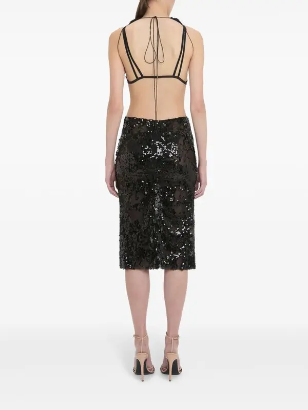 Victoria Beckham Sequin-embellished Midi Skirt