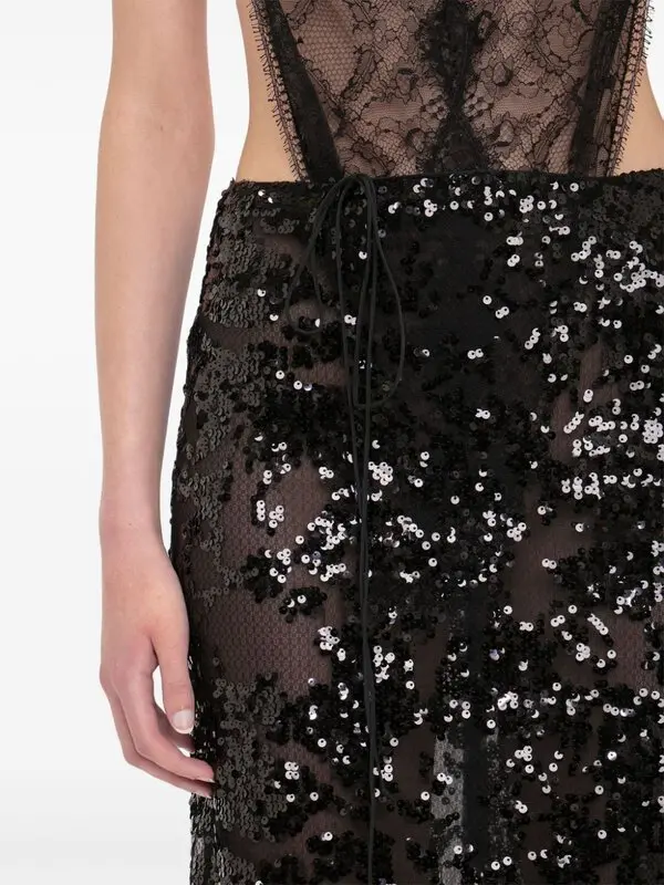 Victoria Beckham Sequin-embellished Midi Skirt