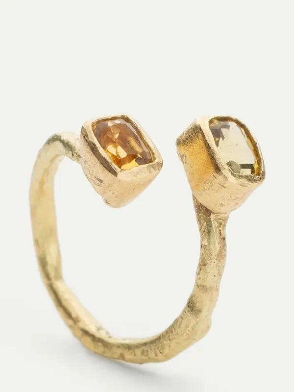 DISA ALLSOPP 18k Yellow Double Citrine Ring