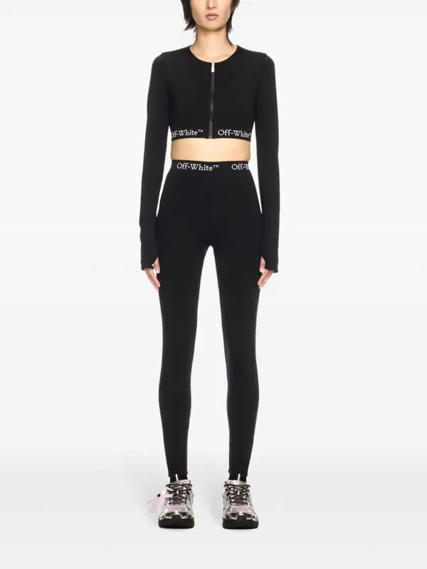 Off-White Logo-band Leggings - Black